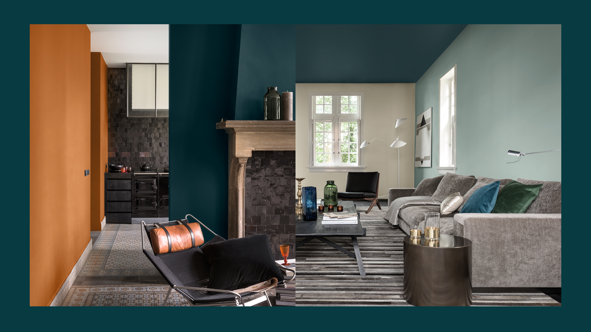 Blauw en grijs in de woonkamer creëert een haven van rust | Levis